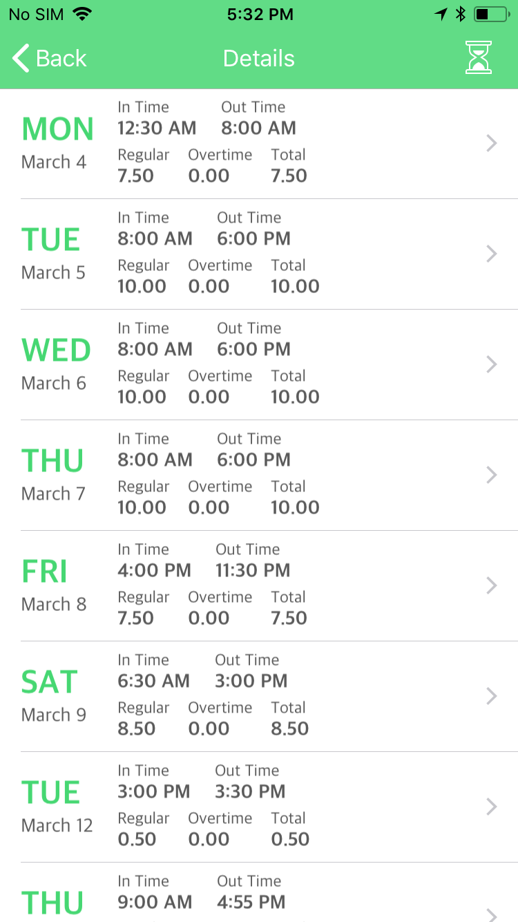 Mobile Timecard by Employee – Timelogix